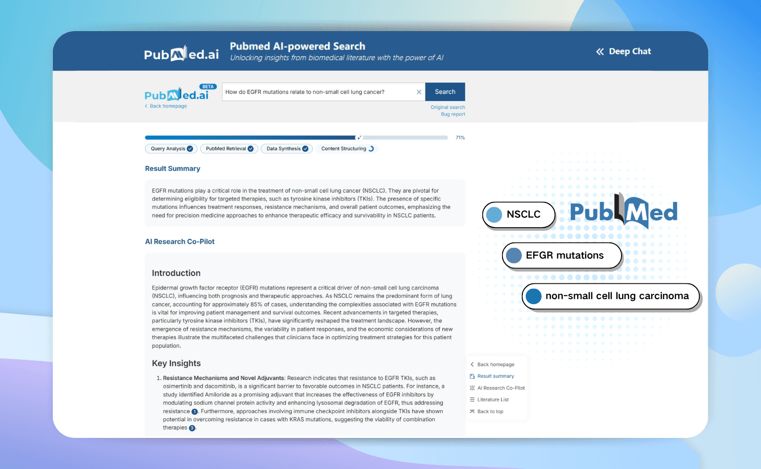 PubMed.ai for Biomedical Researchers & Scientists | AI Research Workflow Platform